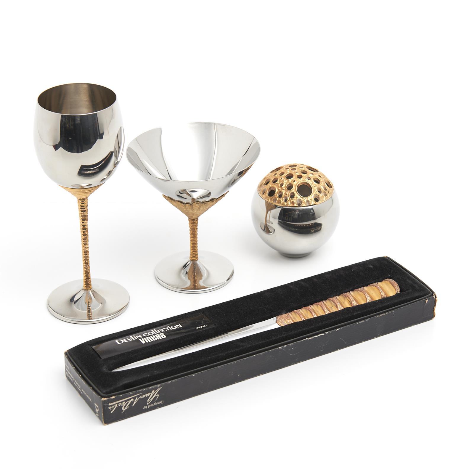 Lot - A COLLECTION OF STUART DEVLIN INCLUDING TWO GILT GOBLETS (1 BOXED ...