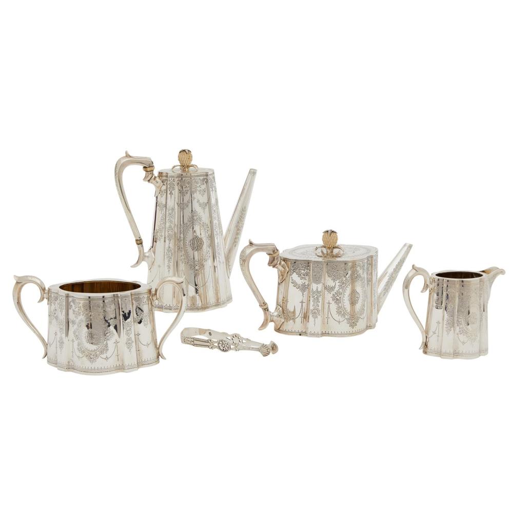 At Auction: A VICTORIAN SILVER TEA AND COFFEE SERVICE *CITES permit may ...
