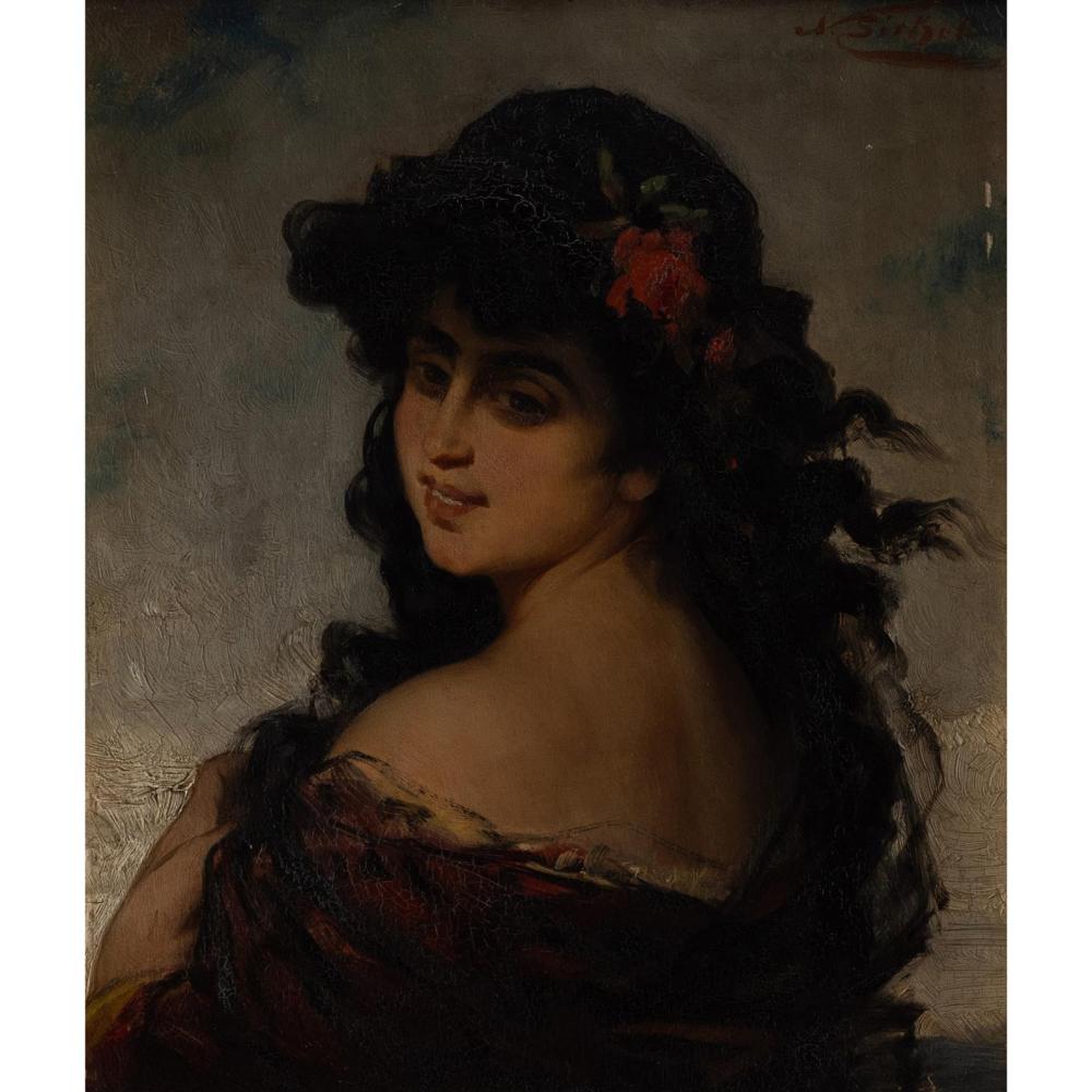 Lot - NATHANIEL SICHEL (German, 1843-1907) Portrait of a Jewish Girl ...