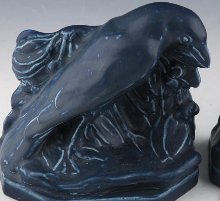 Lot - PAIR ROOKWOOD POTTERY ROOK BOOKENDS 1919