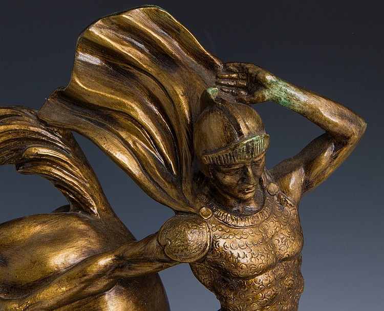 Lot - FALLING ROMAN ON HORSE STATUE