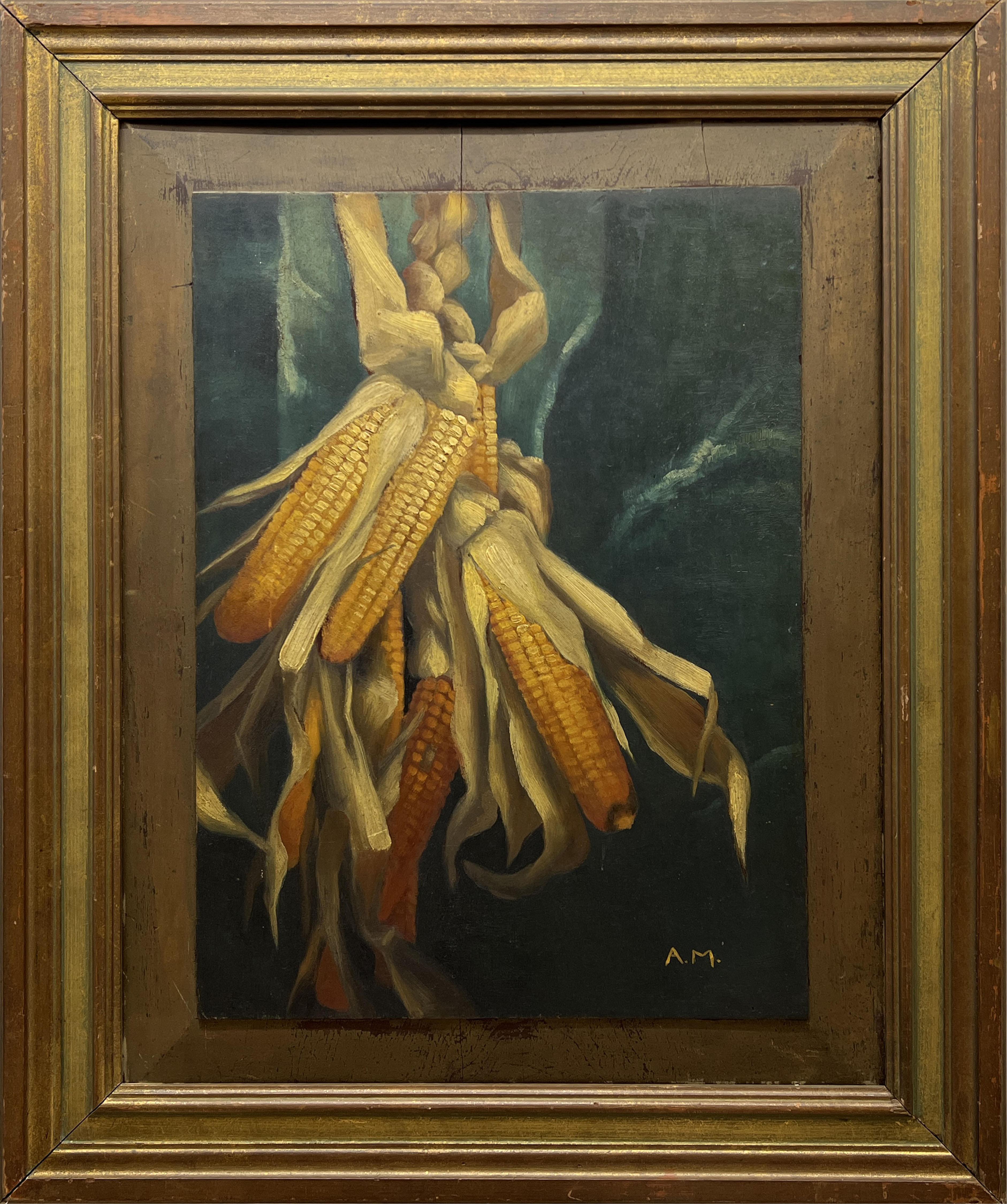 Lot - ALFRED MONTGOMERY OIL PAINTING ON WOOD CORN