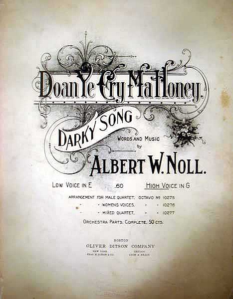 Sold Price: 11 Pc. Antique BLACK AMERICANA SHEET MUSIC Minstrel Show ...