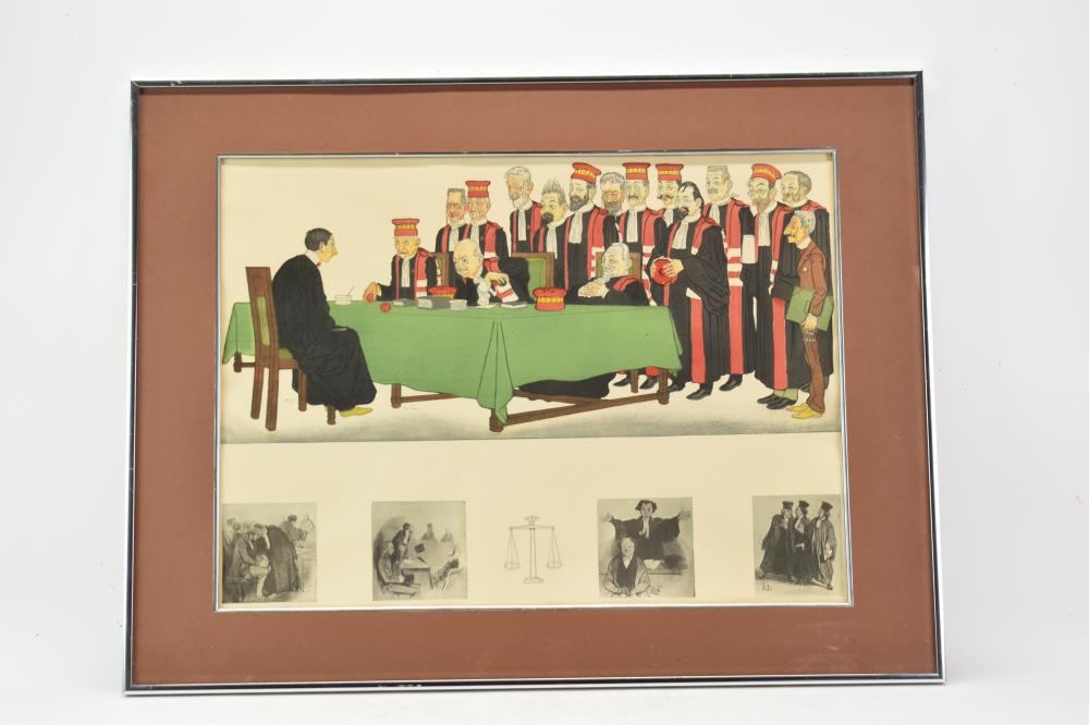 At Auction: Print of Courtroom Scenes by Sidney Z. Lucas and Honore Daumier