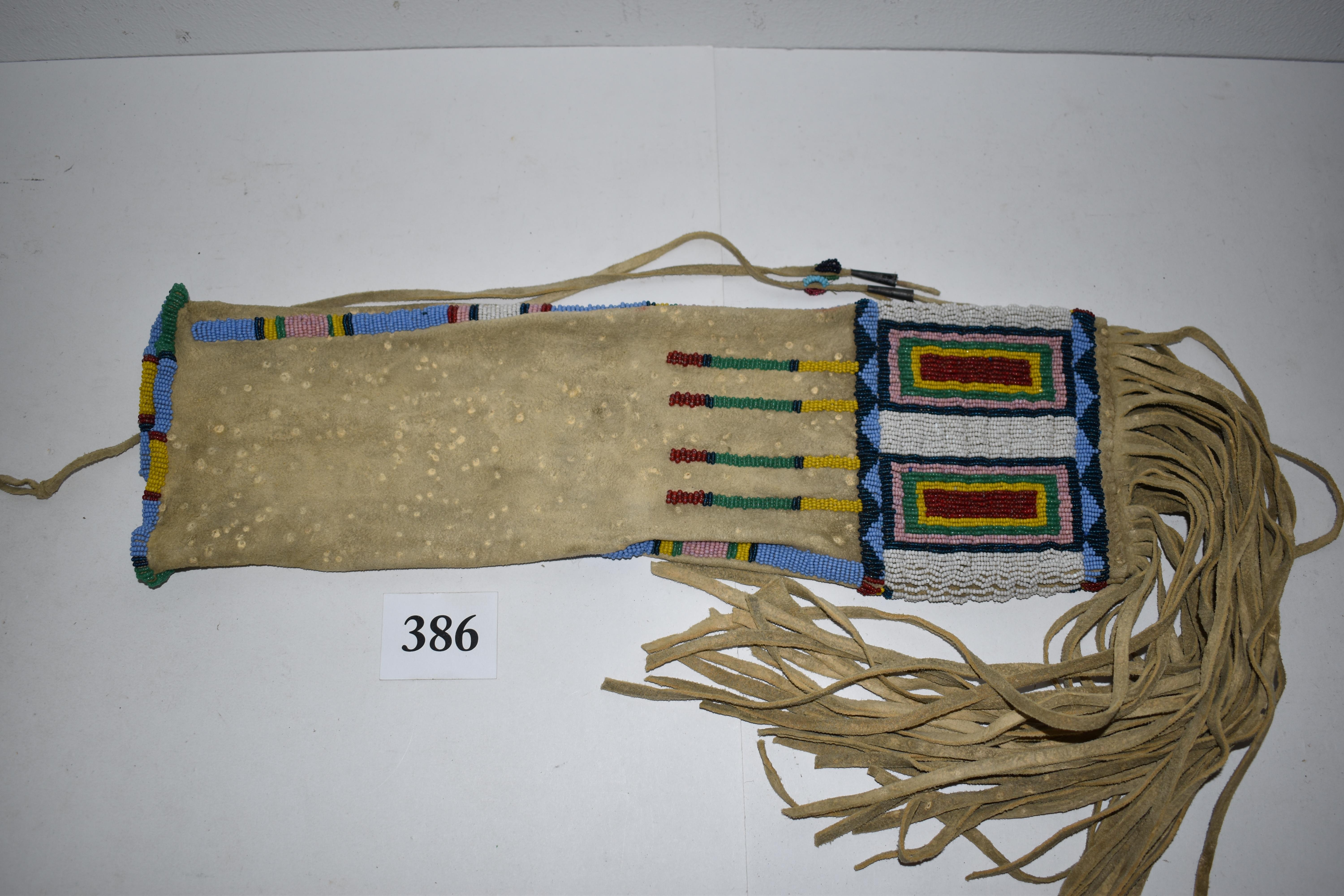 Lot - Crow Beaded Pipe Bag