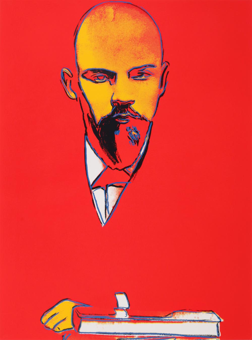 At Auction: Andy Warhol, Andy Warhol RED LENIN Screenprint