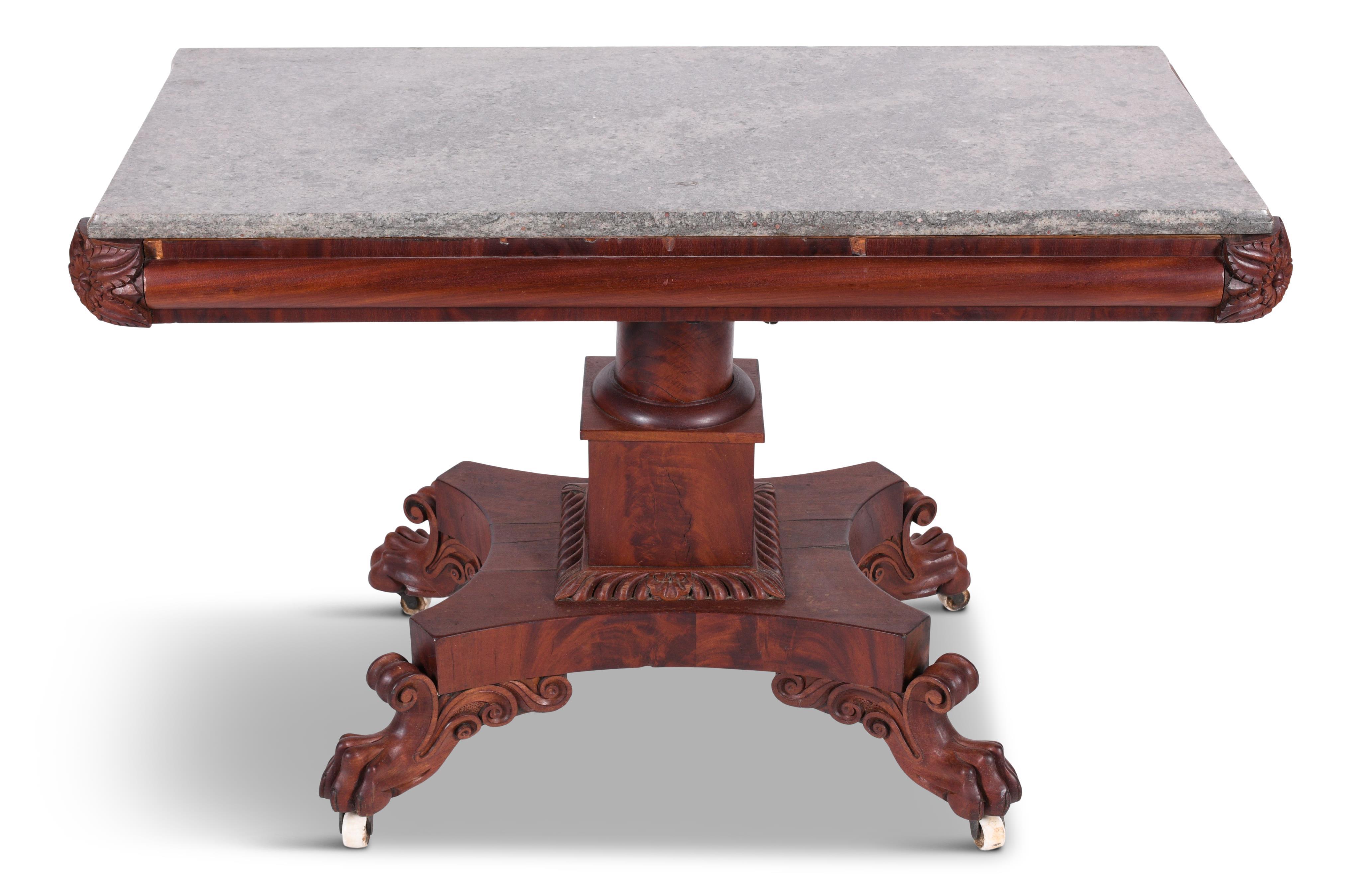 Lot - LATE AMERICAN CLASSICAL MAHOGANY PIER TABLE, 19TH CENTURY 28 1/2 ...