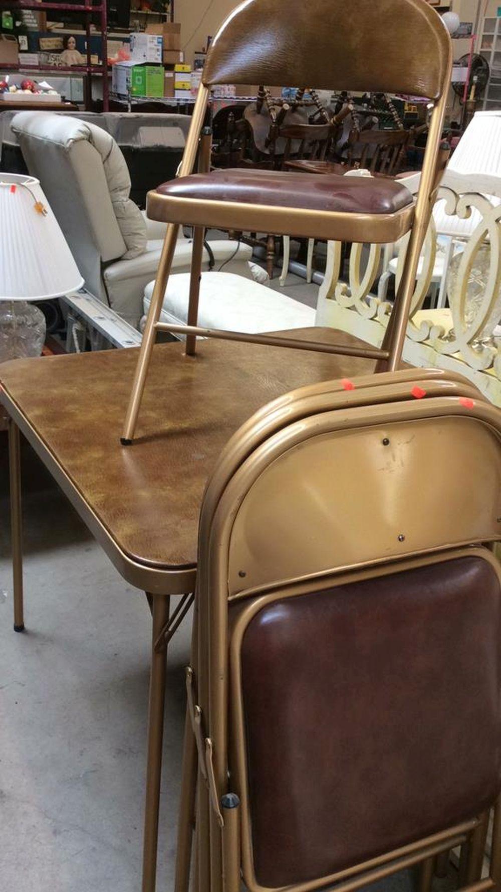 Sold Price: Vintage Card Table w 4 Chairs - Invalid date MST