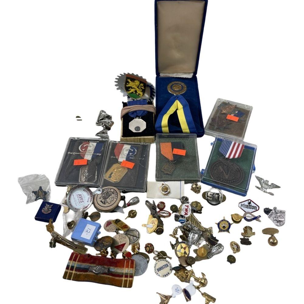 Lot - Medals, Military Pins, and Commemorative