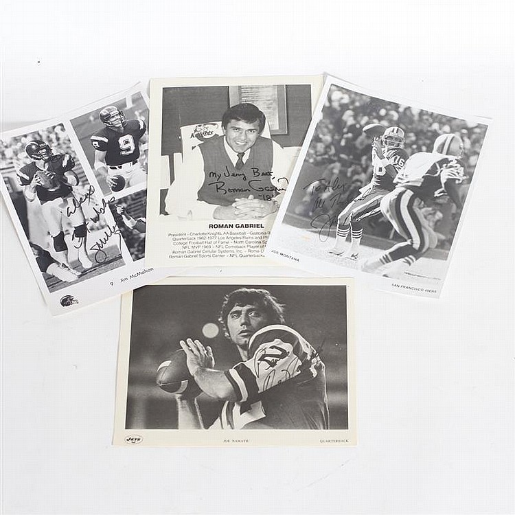 Lot - NFL Autographed QB Photos- includes Joe Montana, Joe Namath, Jim ...