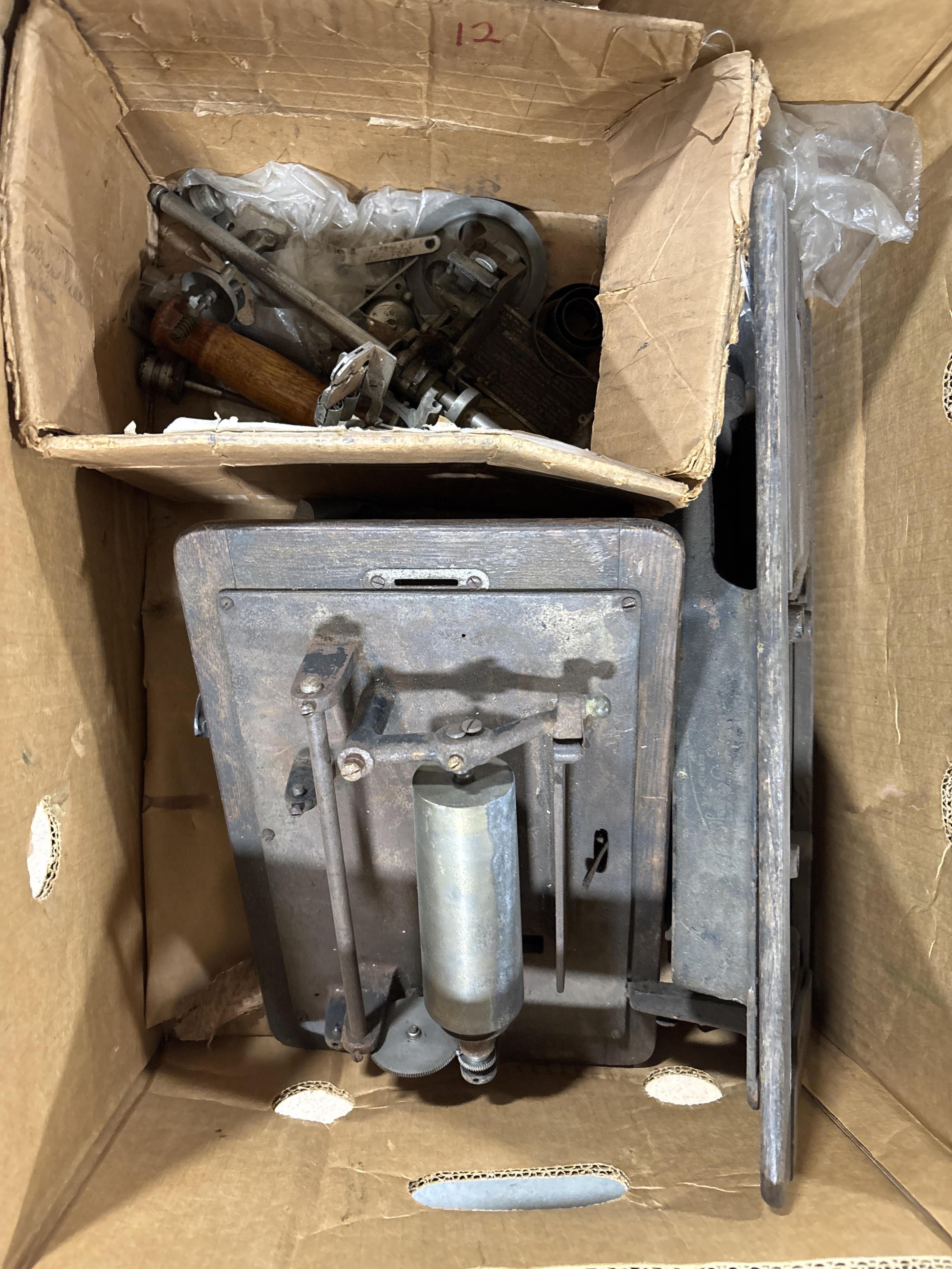 Lot - Opportunity box, Vintage Edison Gramophone cylinder player in parts