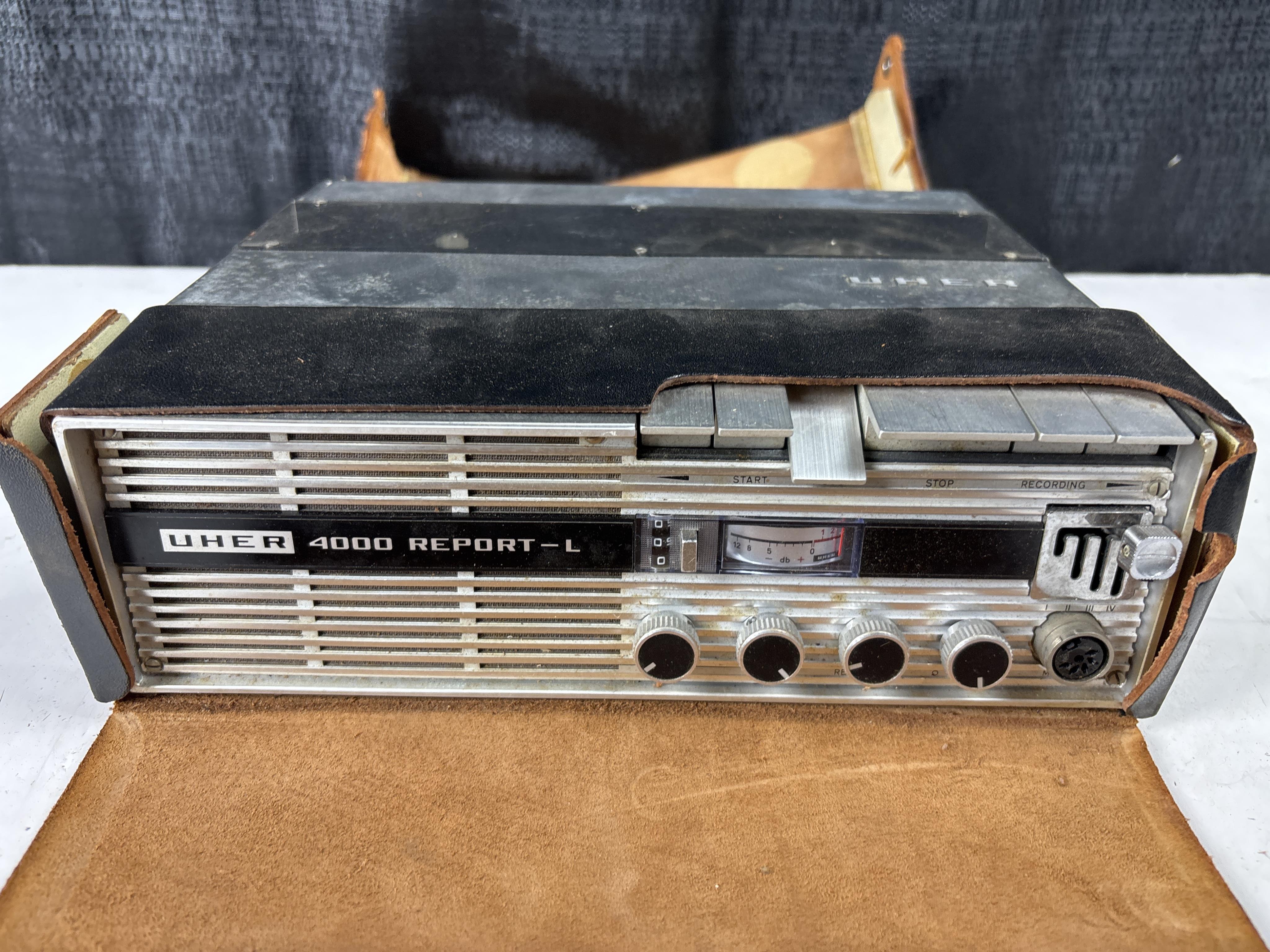 Lot - Vintage Uher 4000 Report-L reel-to-reel tape recorder in case ...