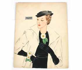 Lot - Miriam Haskell Illustration Label White jewelry
