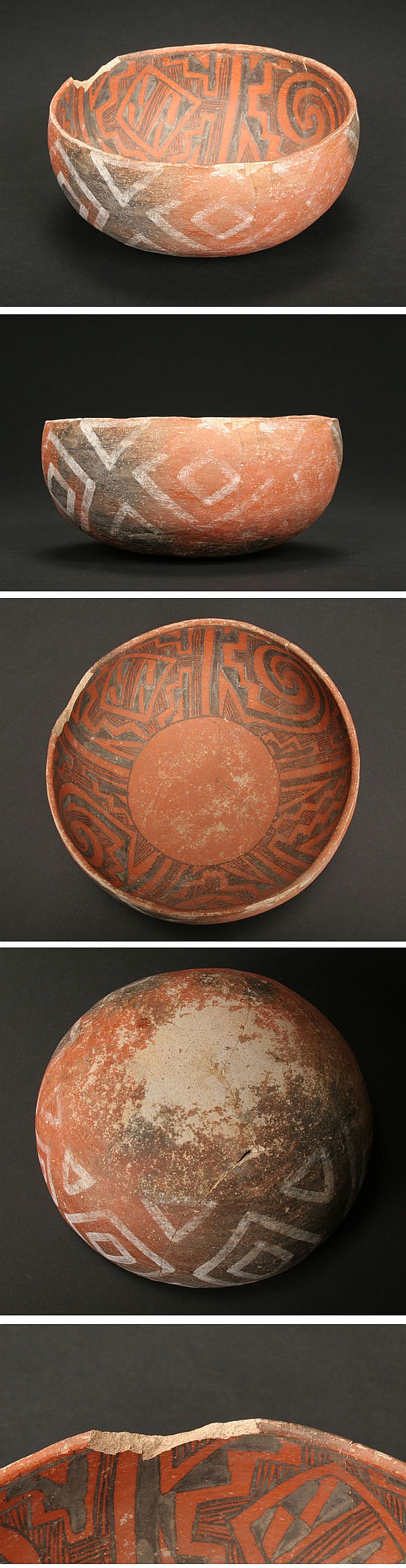 Lot - Native American Southwestern Anasazi pottery redware bowl