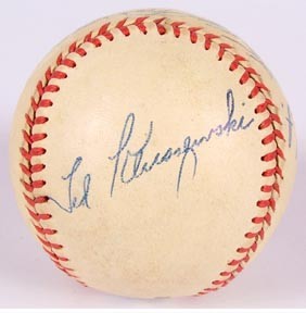 Lot - Signed Baseball Waite Hoyt Ted Kluszewski PSA