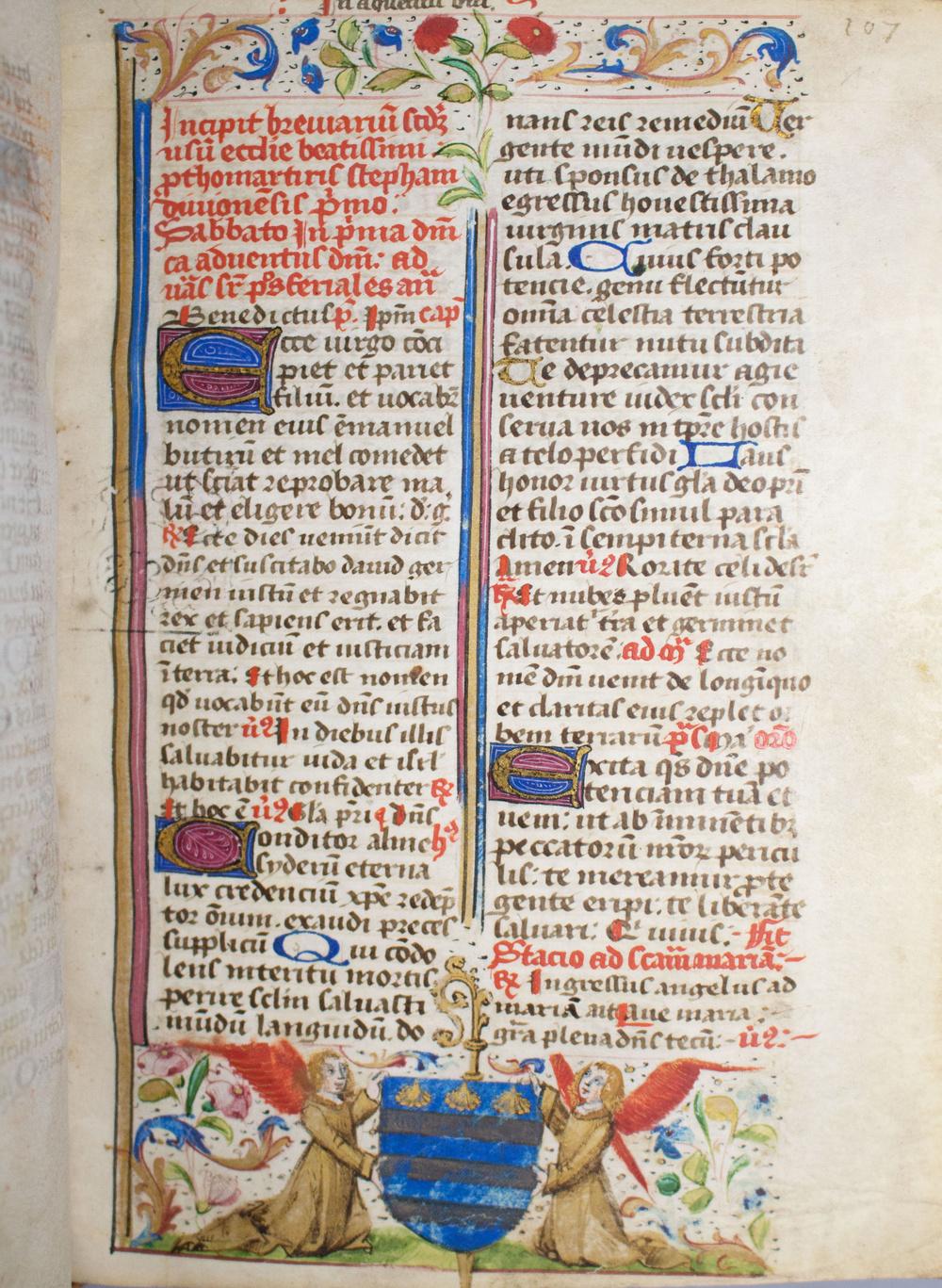 Sold Price: Pracht-Manuskript - Horarium mit Buchmalerei (Stundenbuch ...