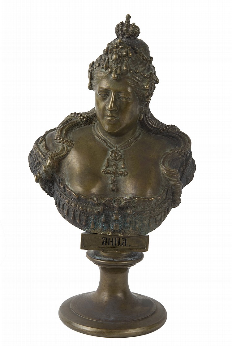 Lot - FELIX CHOPIN FOUNDRYPortrait Bust of Empress Anna