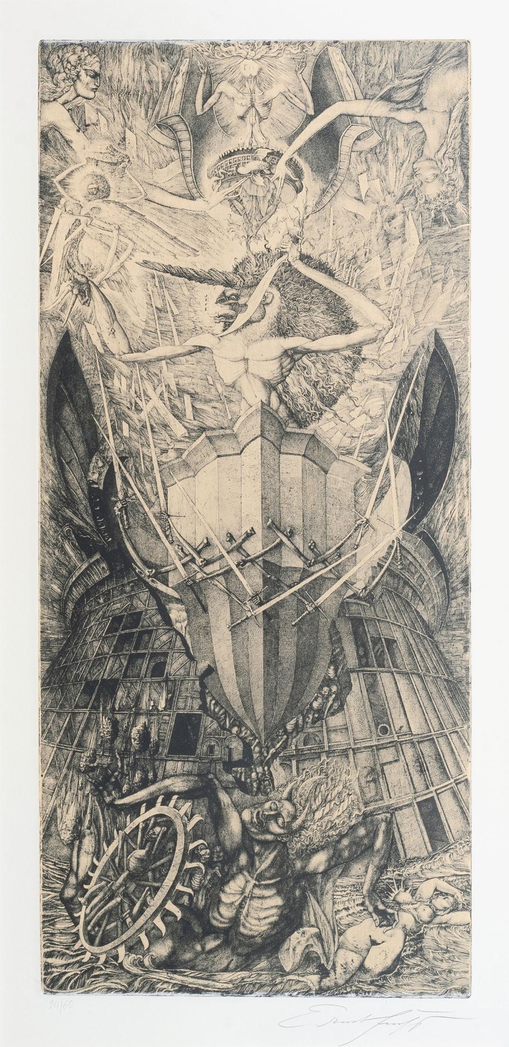 Bid Now: Ernst Fuchs (Wien 1930 - Wien 2015). Triumph of the Unicorn ...