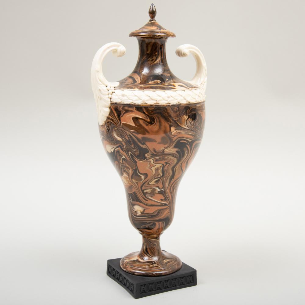 Wedgwood & Bentley Agate Ware Vase and Cover