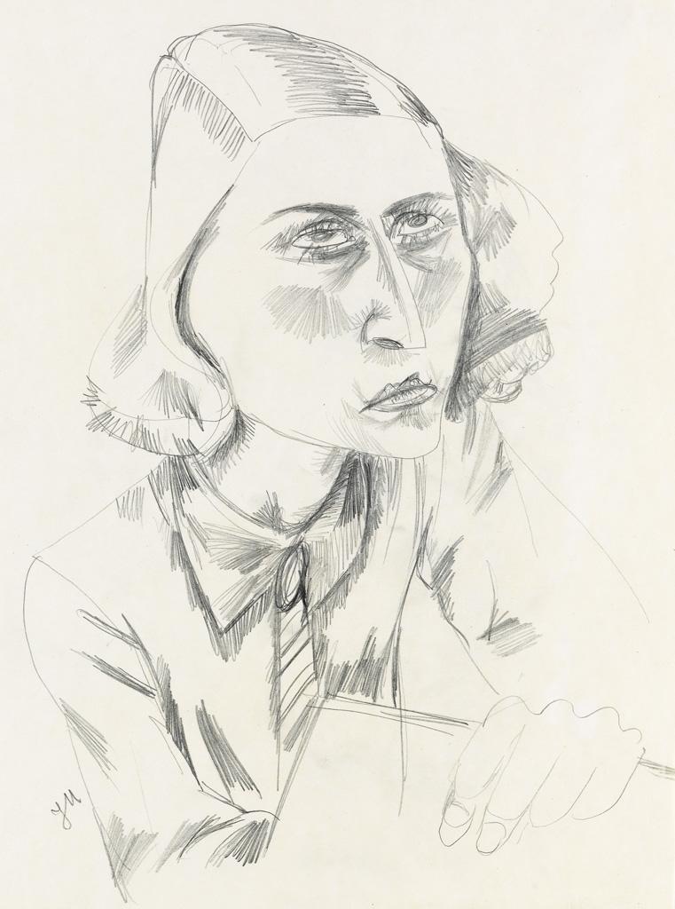 Lot - JEANNE MAMMEN Sitzende Frau im Unterkleid von vorn, Kopf nach rechts.