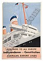 Lot - (AMERICAN EXPORT LINES.) "Independence." Group of over 45 vintage ...