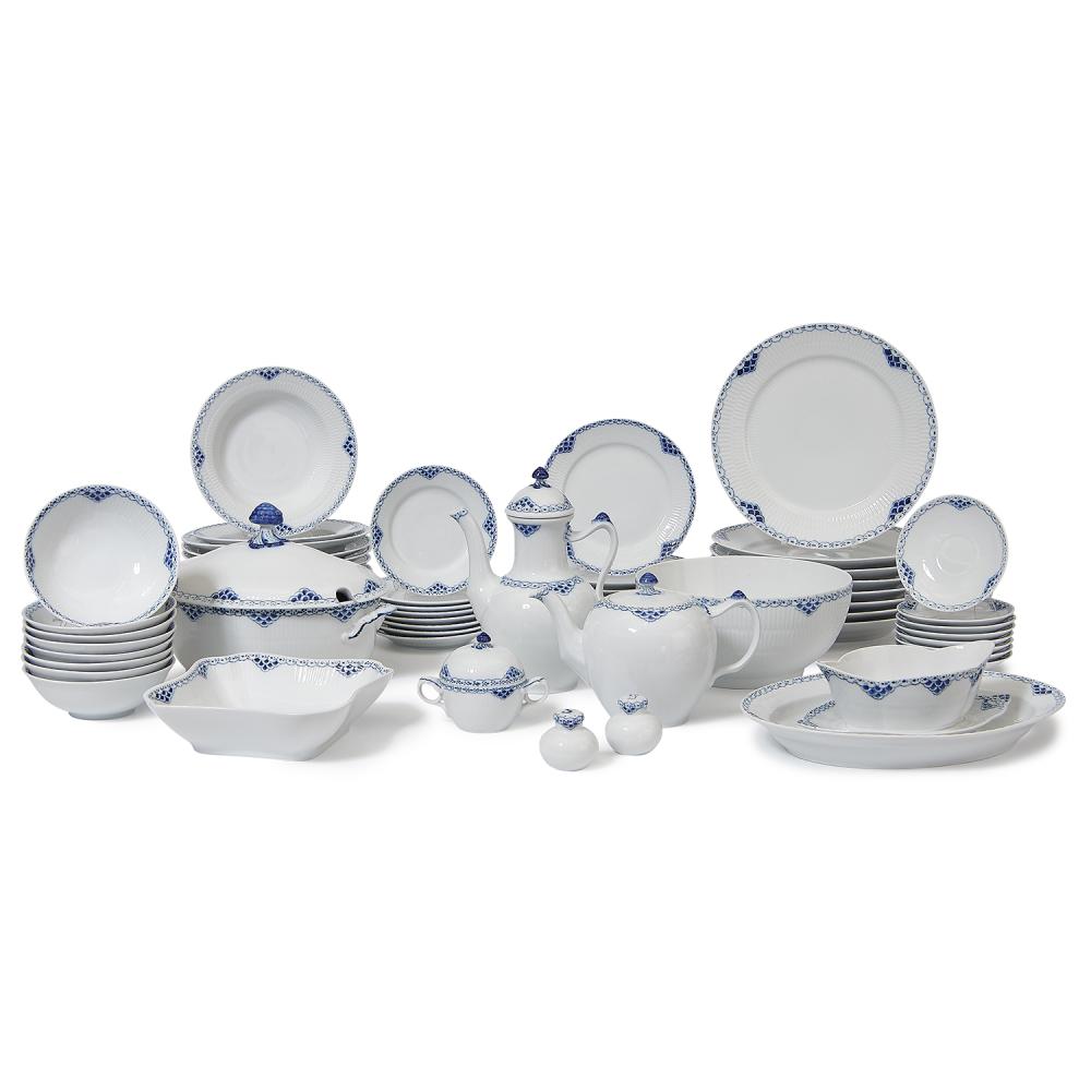 Sold at Auction: Royal Copenhagen Princess Blue china dinner service ...