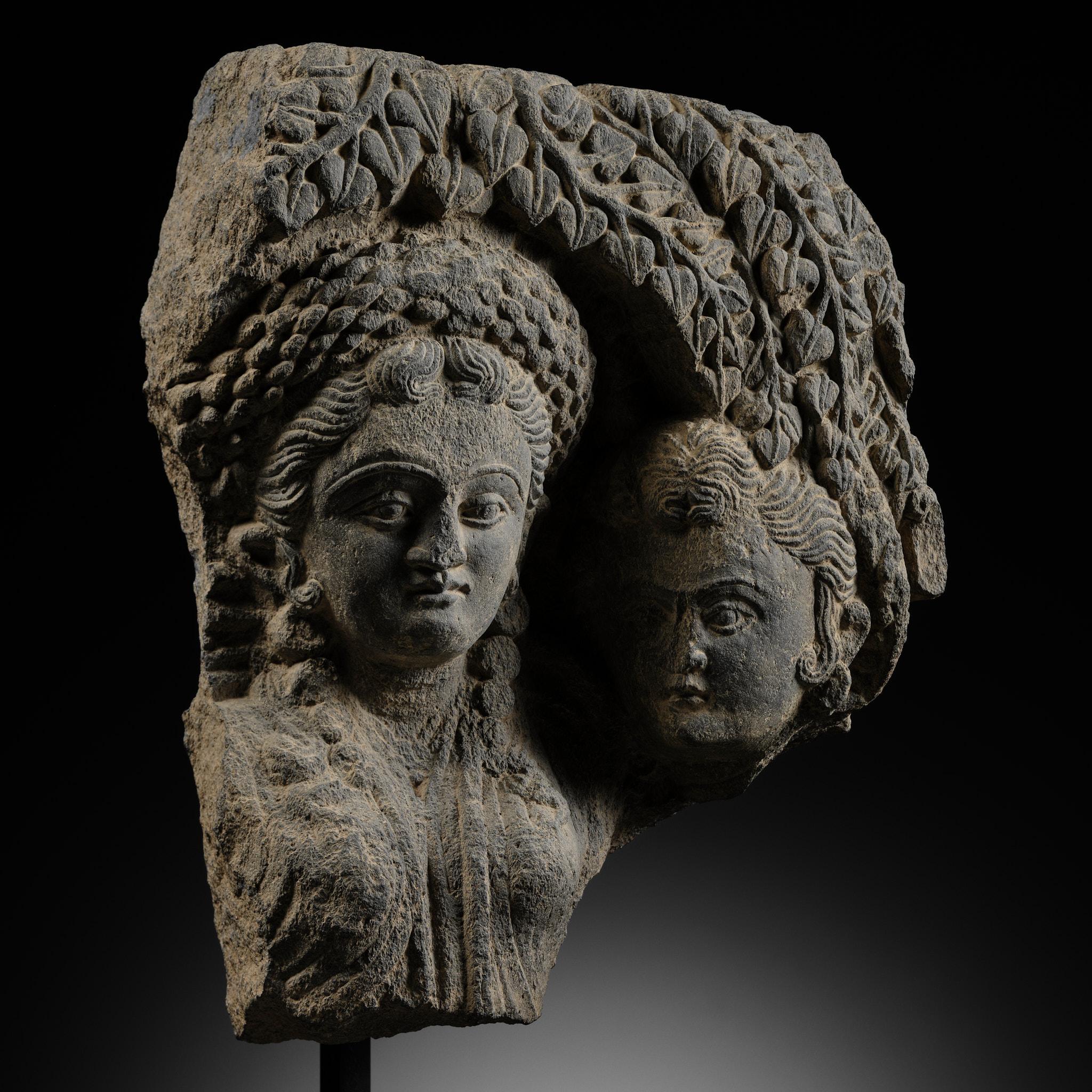 At Auction: A SCHIST RELIEF OF QUEEN MAYA AND A FEMALE DEITY, ANCIENT ...